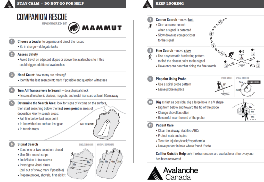 Companion rescue card - Avalanche Québec